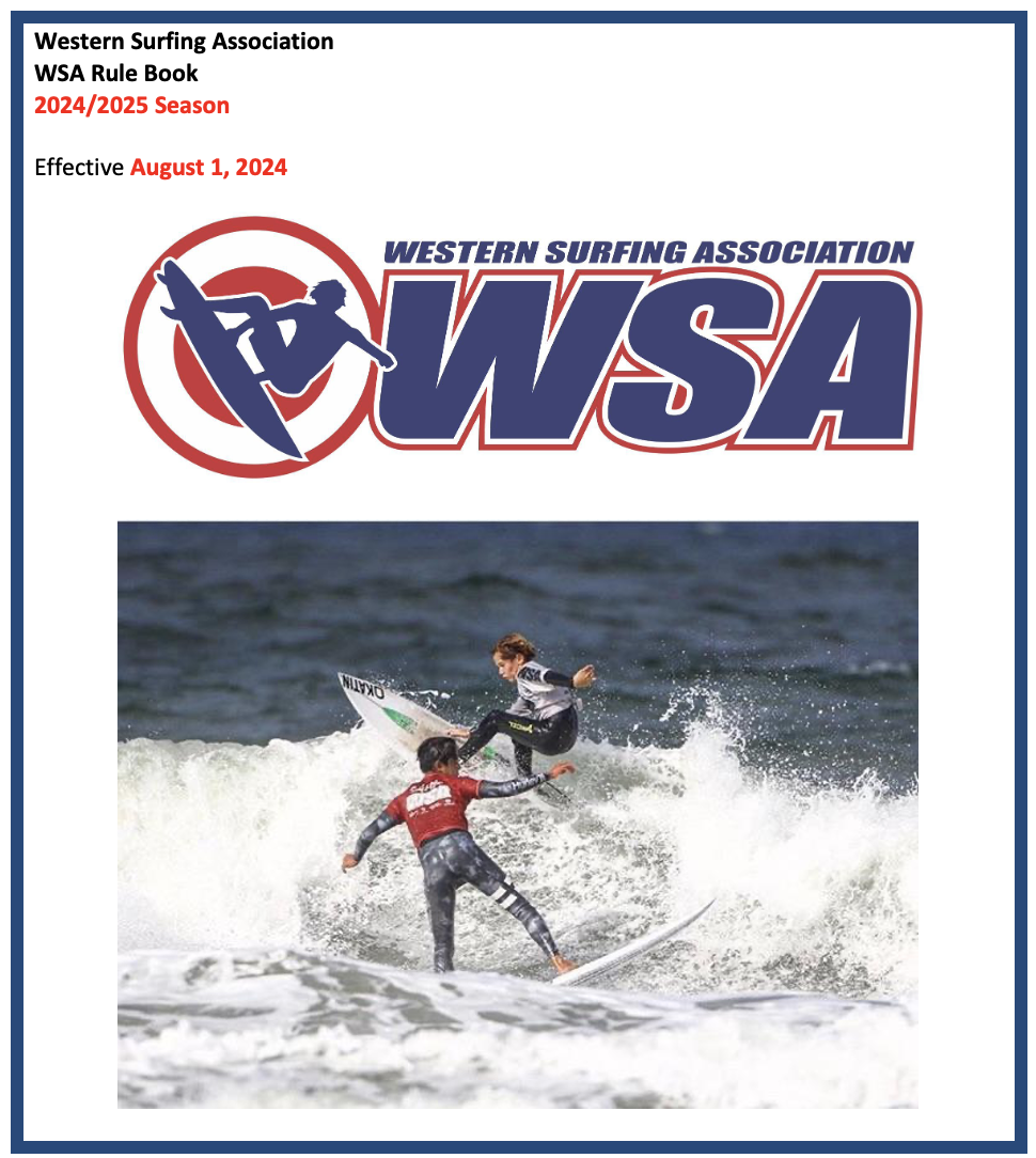 Wsa Rulebook Western Surfing Association